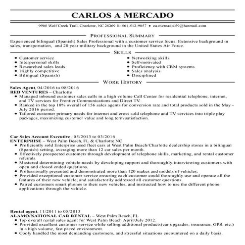 CARLOS A MERCADO Resume 1 | PDF