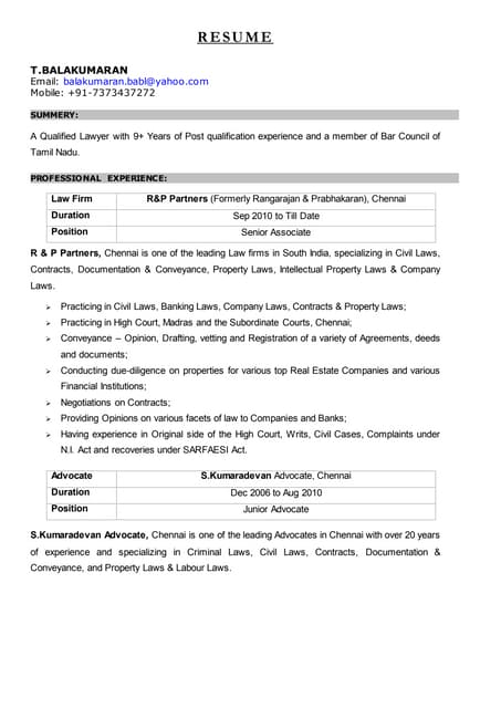Lawyer CV (Advocate Ayaz Ali) | DOC | Legal Services Industry | Industries