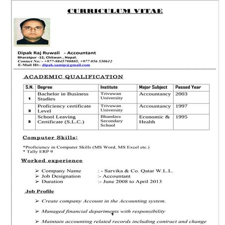 CV-Dipak | PDF