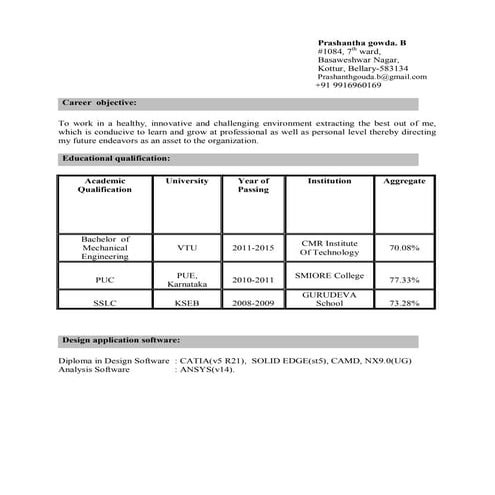Prashanth Resume _23_ | PDF