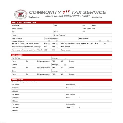 Generic Employment Application, April 2012 | PDF