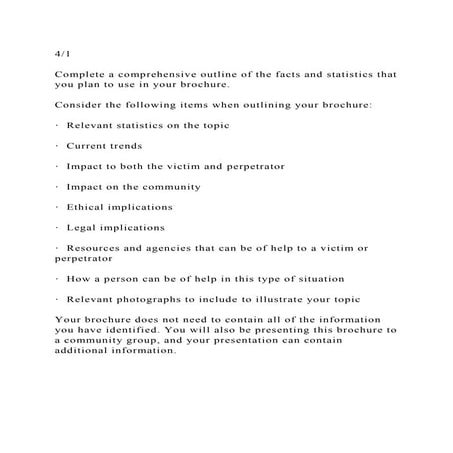 41Complete a comprehensive outline of the facts and statistics .docx