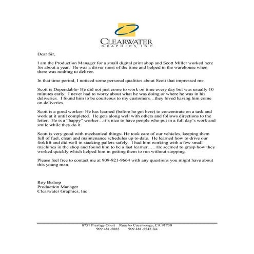 Scott Miller letter of Recom | PDF