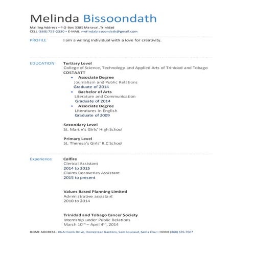 Resume - Mellie - Updated1 | DOCX