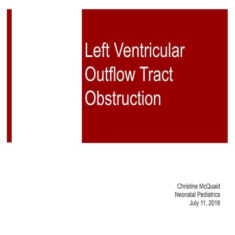 Left Ventricular Outflow Tract Obstruction | PPTX