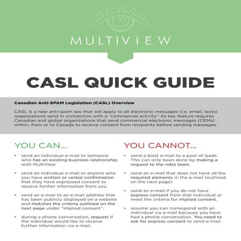 CASL Quick Guide for Sales - CDN | PDF
