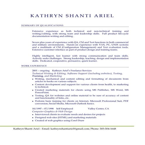 Training Experience Resume January 2017 | PDF
