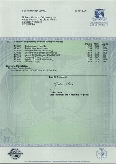 Project presentation ULA certificate | PPT