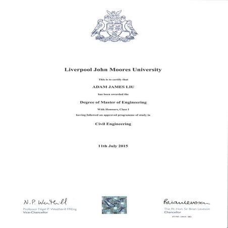 MEng Certificate 1 | PDF