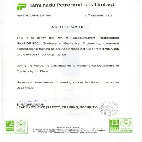 TPL Certificate | PDF