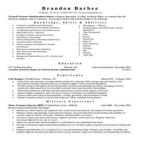 Brandon Barbee Resume 1 | DOCX