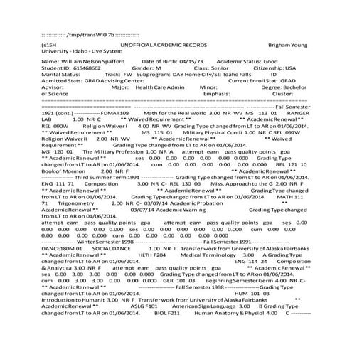 Unofficial transcript | DOCX