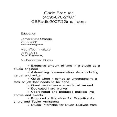 New Resume | RTF