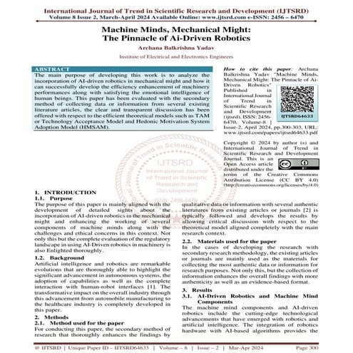 Machine Minds, Mechanical Might The Pinnacle of Ai Driven Robotics | PDF