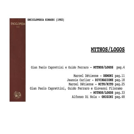 Mythos_Logos - Enciclopedia Einaudi [1982] | PDF