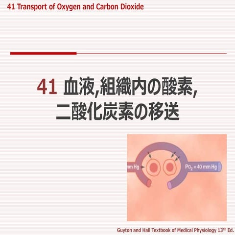 41 transport of o2 and co2 in blood and tissue fluids | PPTX