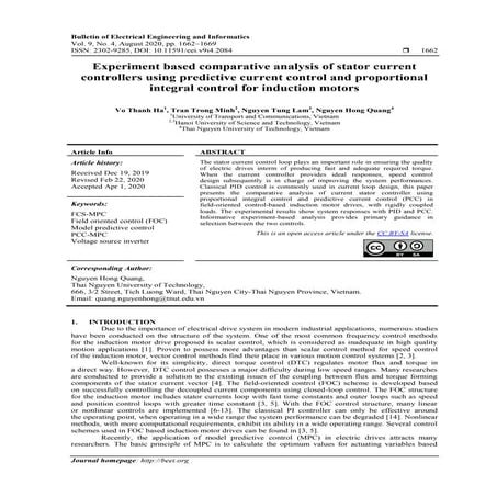 Experiment Based Comparative Analysis Of Stator Current Controllers Using Predictive Current