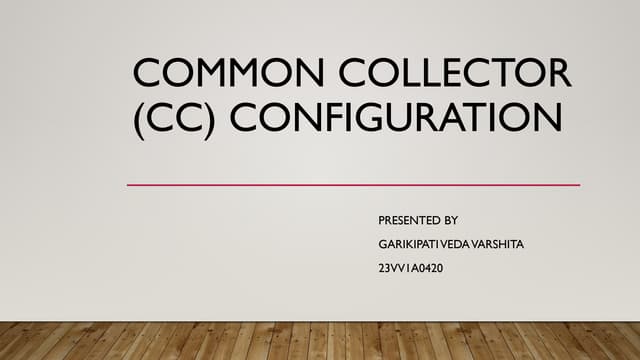 Comparison of cb,ce and cc configuration | PPTX