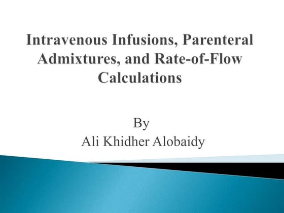 Intravenous fluid computations | PPT