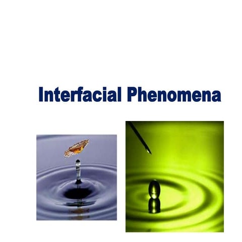Surface tension and interfacial phenomenon | PPT