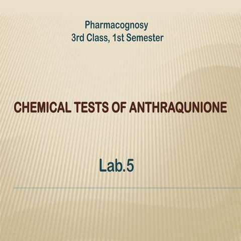 Anthraquinone secondary metabolites derivative | PPTX