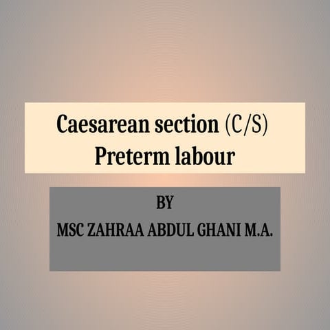 PowerPoint presentation on Cesarean section | PPT