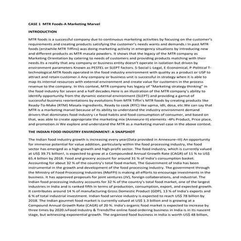 MTR-Foods-CASESTUDY | PDF