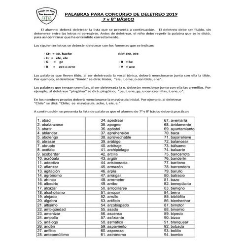 Banco de-palabras-concurso-de-ortografia 2015 | DOCX