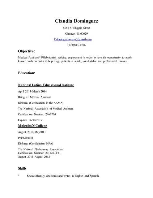 Eliana Basic Resume 2016 | PDF