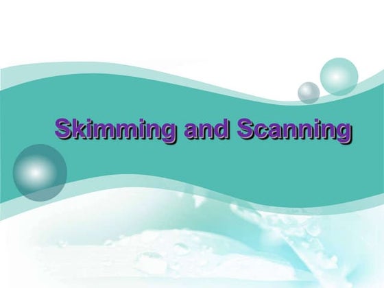 Skimming & Scanning | PPT