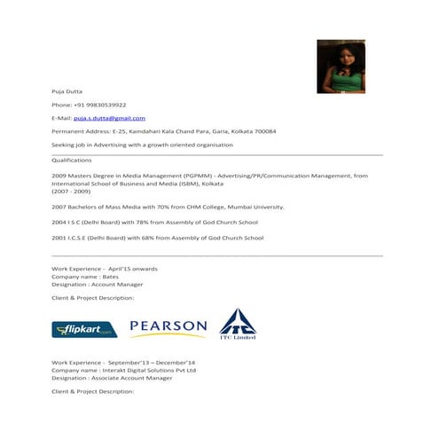 Puja Dutta CV | DOC