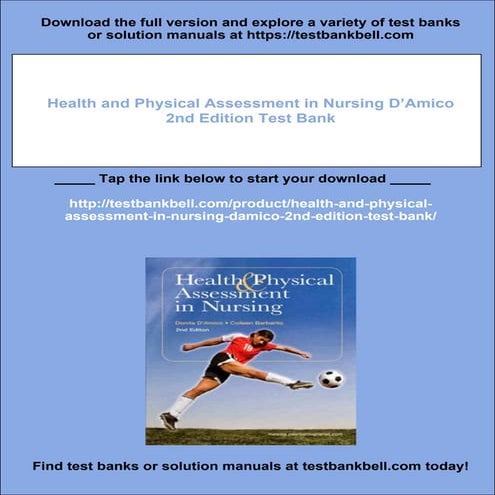 Health and Physical Assessment in Nursing D’Amico 2nd Edition Test Bank ...