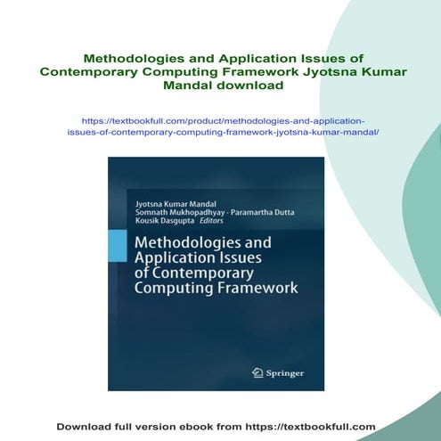 Methodologies and Application Issues of Contemporary Computing Framework Jyotsna Kumar Mandal | PDF
