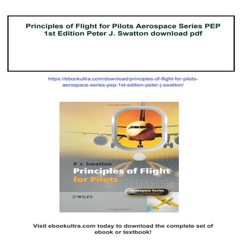 Principles of Flight for Pilots Aerospace Series PEP 1st Edition Peter ...