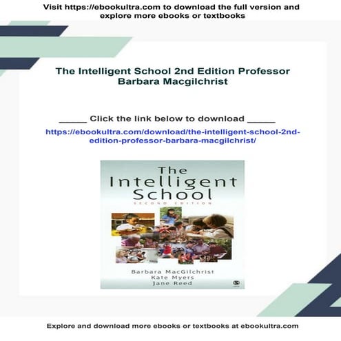 The Intelligent School 2nd Edition Professor Barbara Macgilchrist | PDF