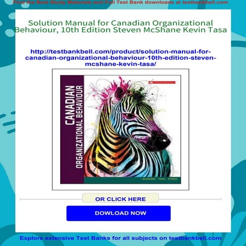 Solution Manual for Canadian Organizational Behaviour, 10th Edition ...