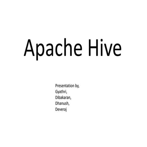 Apache Hive and commands PPT Presentation | PPT