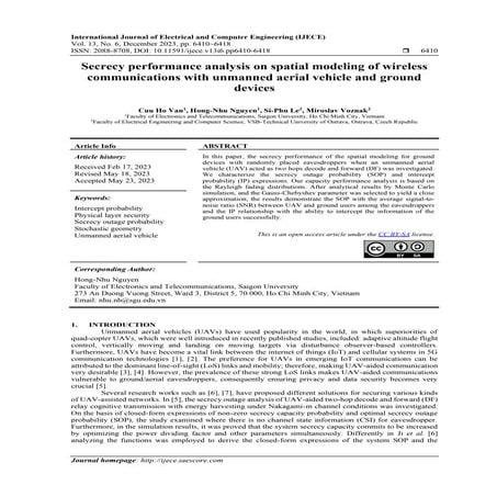 Secrecy performance analysis on spatial modeling of wireless communications with unmanned aerial ...