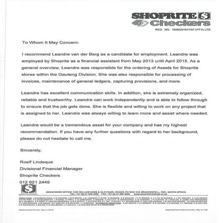 Reference letter | PDF