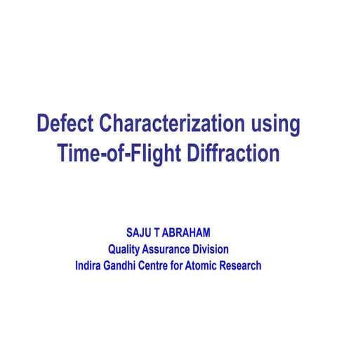 principios de Ultrasonido TOFD en diapositivas | PDF