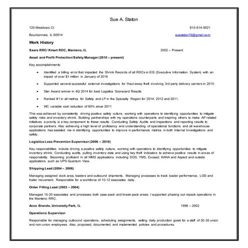 Sue Resume | DOCX