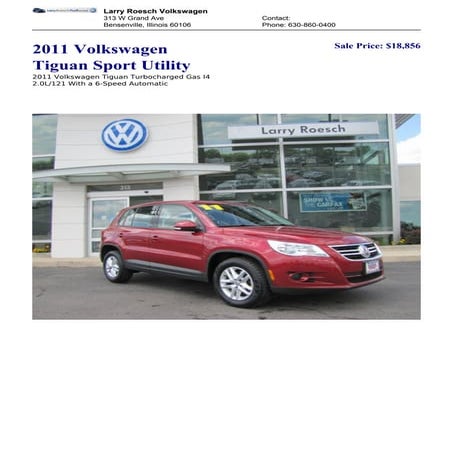 2011 Volkswagen Tiguan - Larry Roesch Volkswagen - Bensenville ...