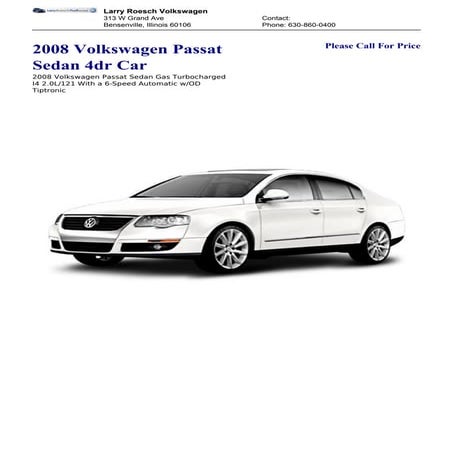 2008 Volkswagen Passat Sedan - Larry Roesch Volkswagen - Bensenville ...