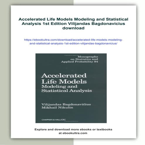 Accelerated Life Models Modeling and Statistical Analysis 1st Edition Vilijandas Bagdonavicius | PDF