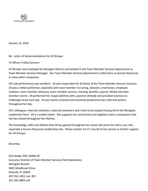 Reference Letter - Lisa Ross Westgate | PDF