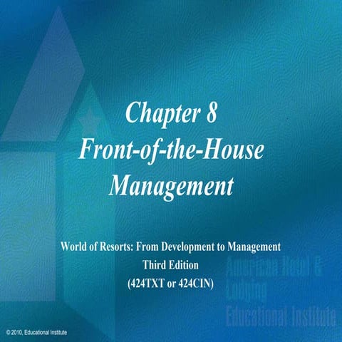 Chapter 8 | PPT | Hospitality Industry | Industries