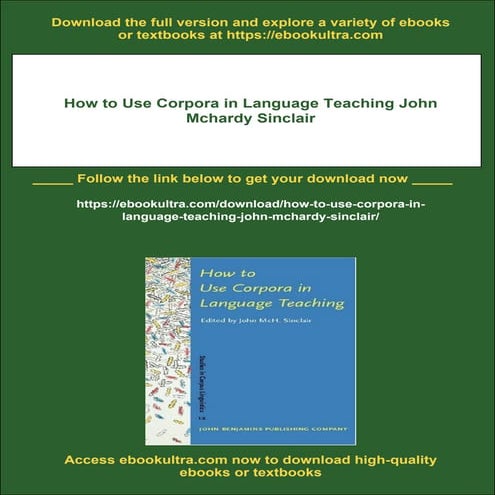 How to Use Corpora in Language Teaching John Mchardy Sinclair | PDF