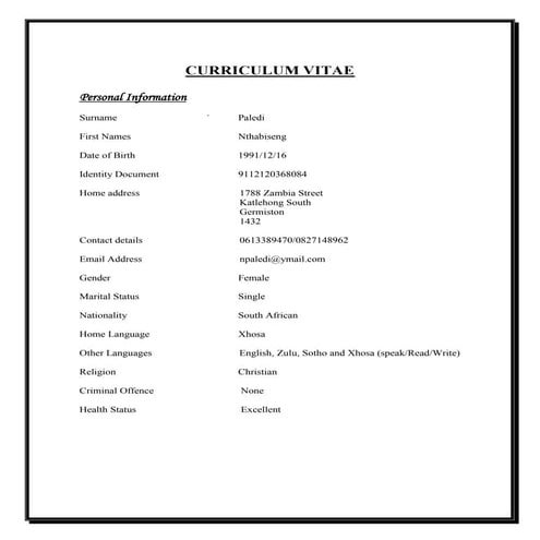 MY CV NP | PDF