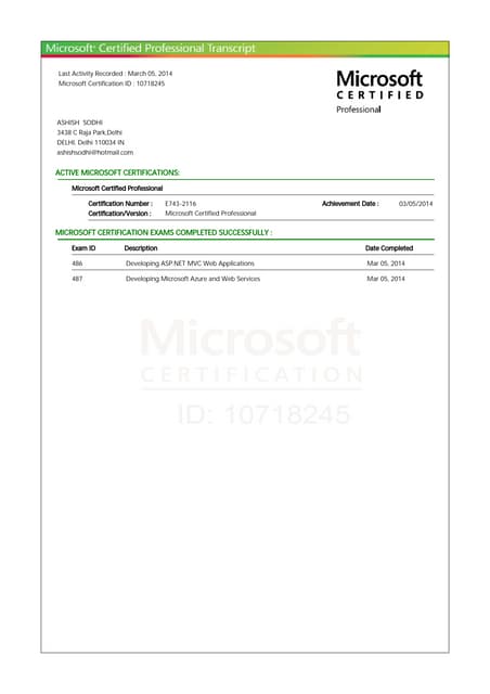 MicroSoft Certification.PDF