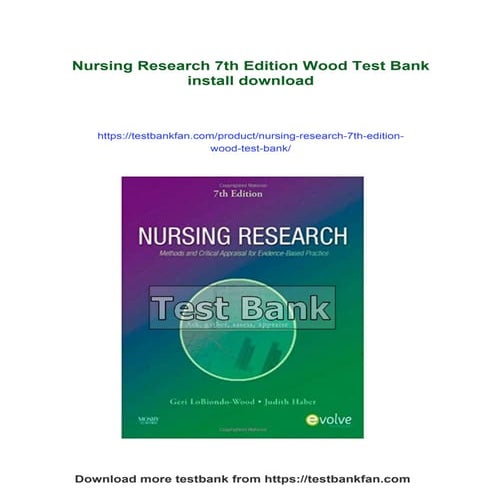 Nursing Research 7th Edition Wood Test Bank | PDF